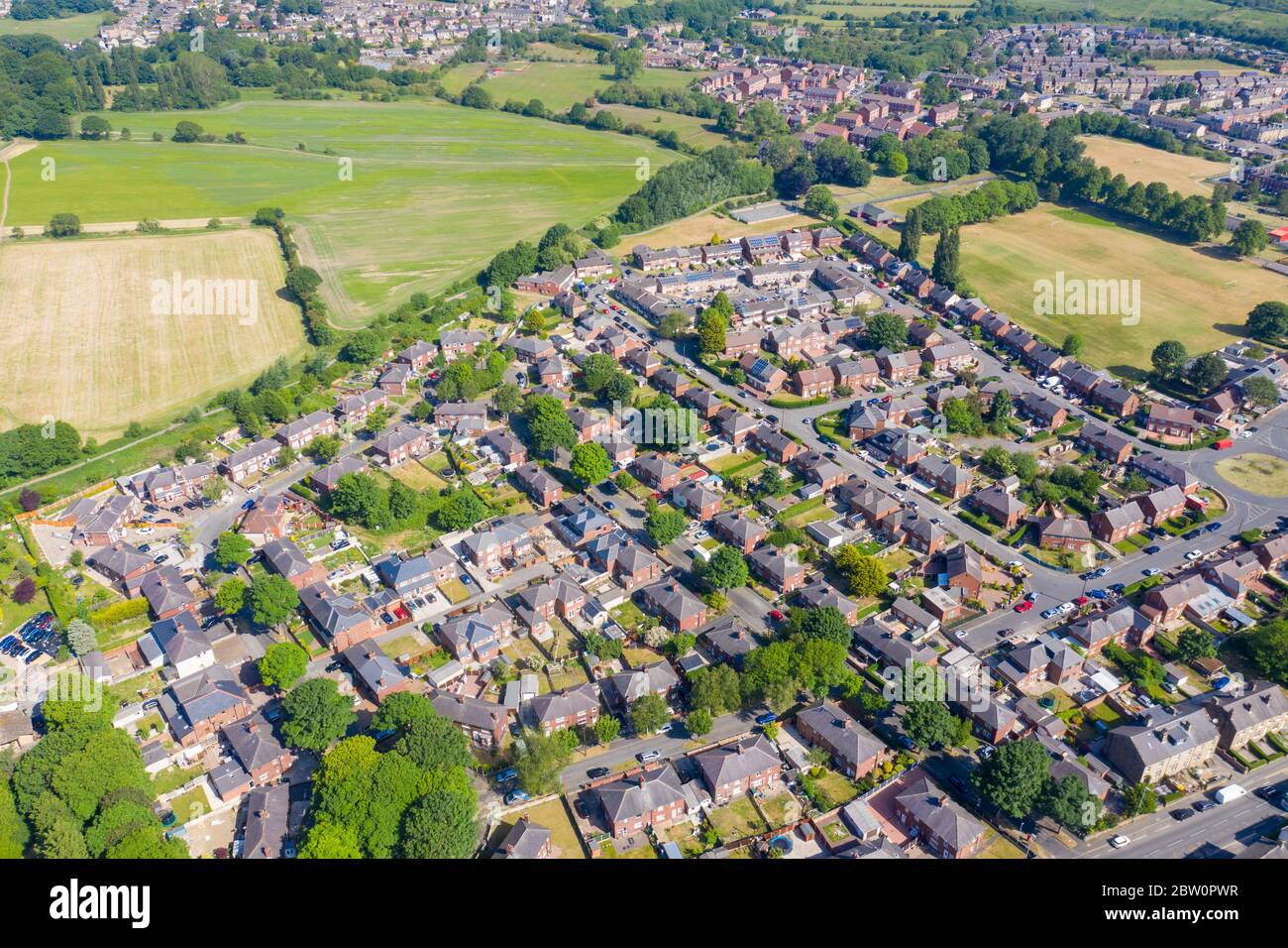 Aerial drone photo of the beautiful town of Mirfield in Kirklees, West ...