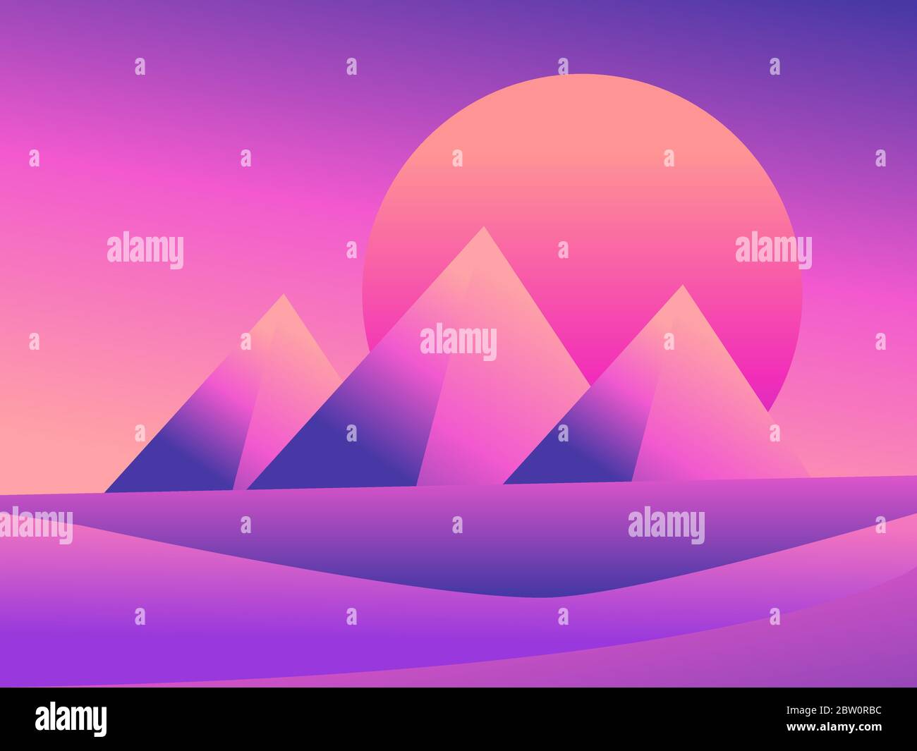 Sunset view sahara dune Stock Vector Images - Alamy