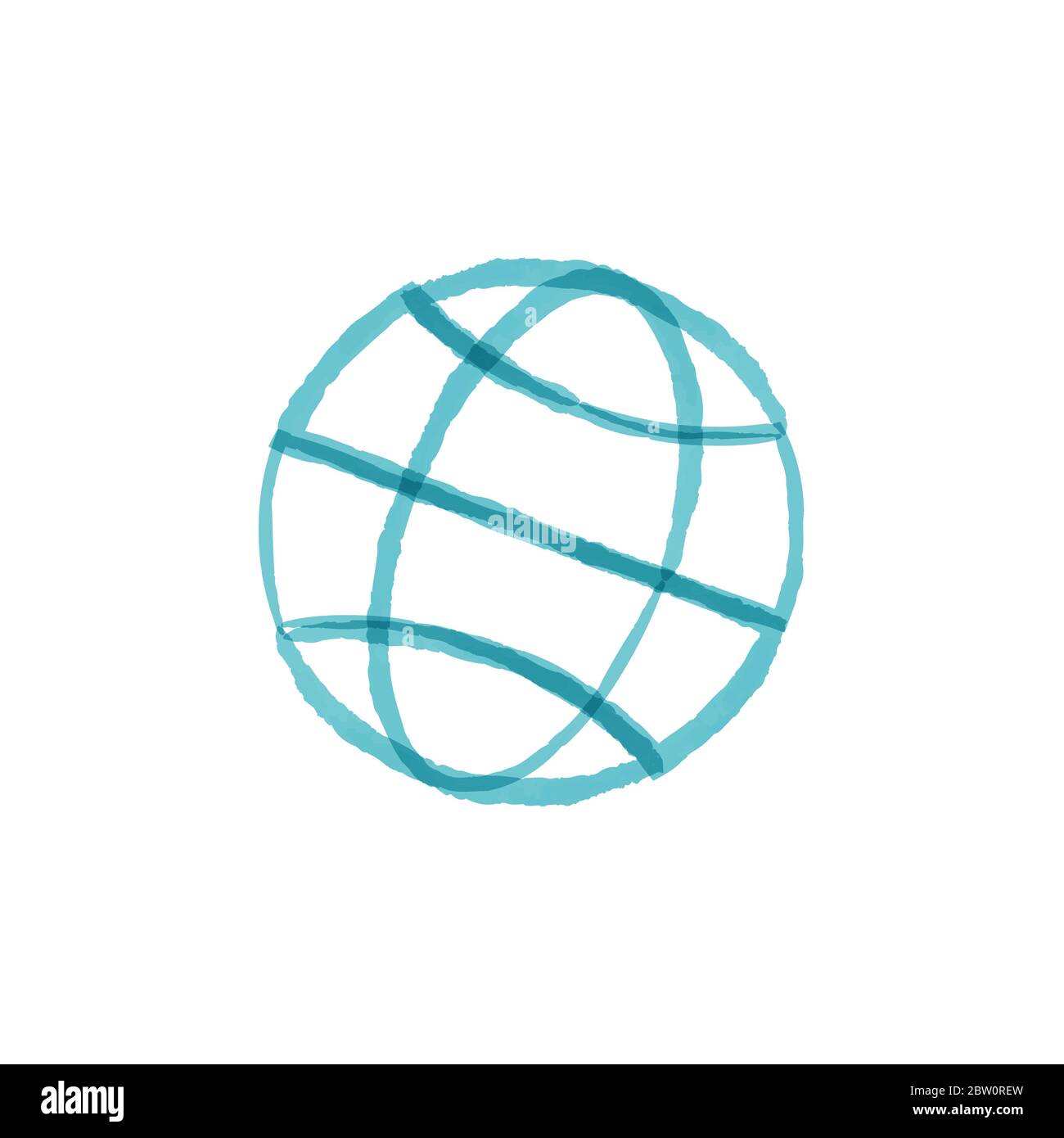 Globe hand drawn earth on white background. World in doodles style ...