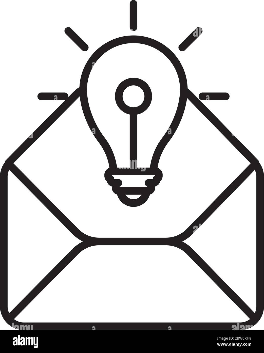 bulb light in envelope line style icon Stock Vector Image & Art - Alamy