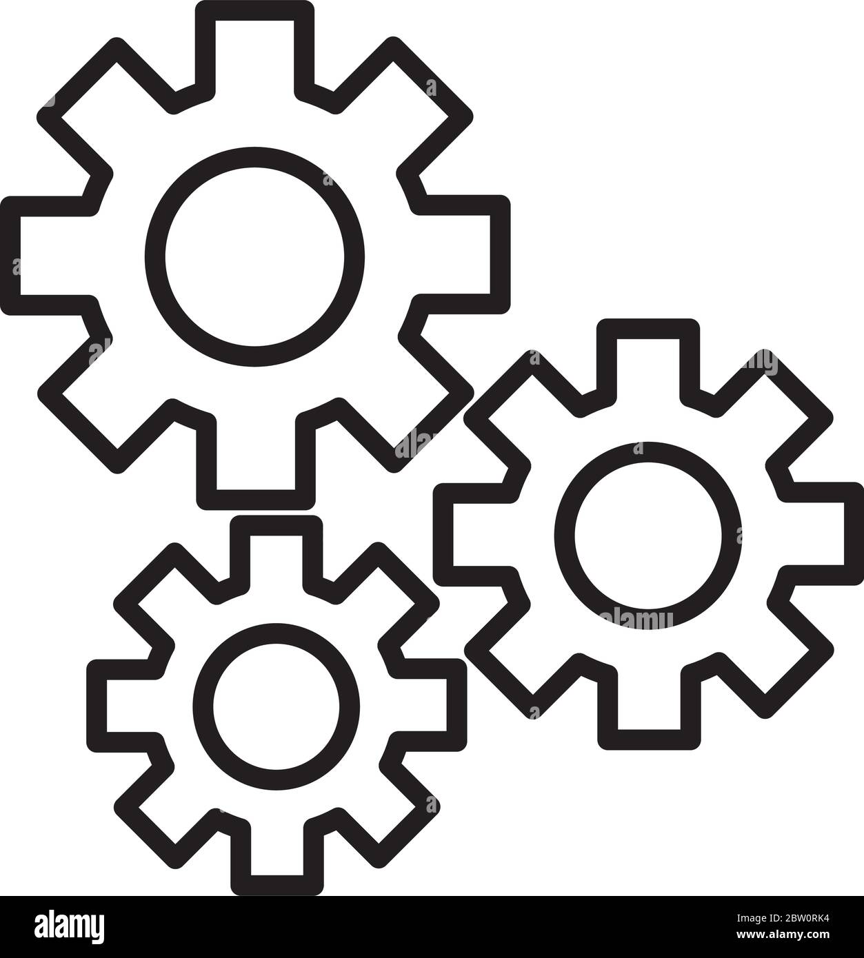 gears settings line style icon Stock Vector Image & Art - Alamy