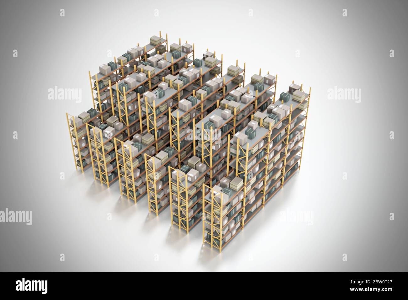 3d illustration of a storage rack isolated on white background Stock ...