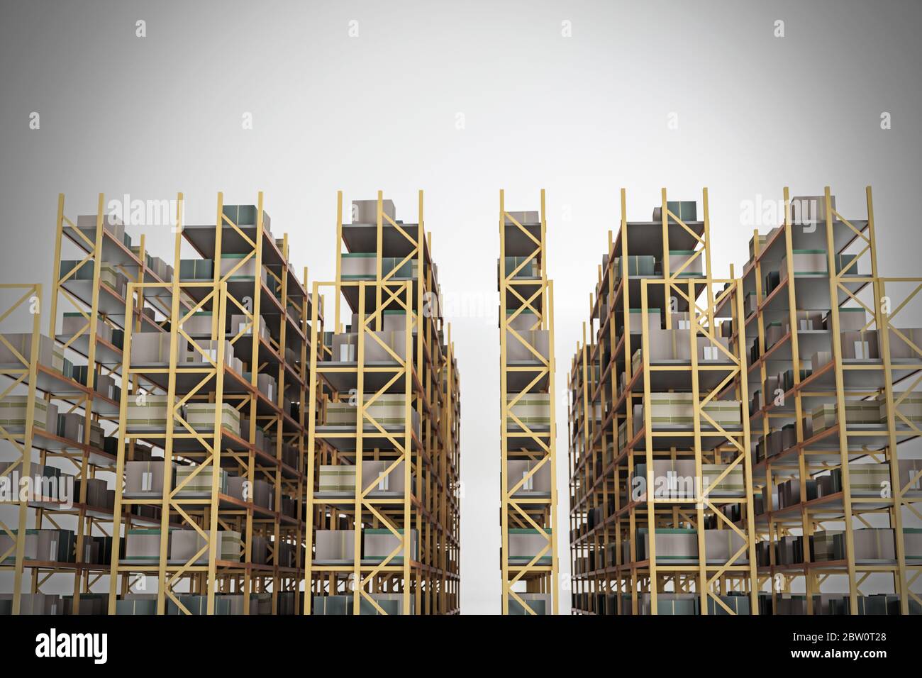 3d illustration of a storage rack isolated on white background Stock ...