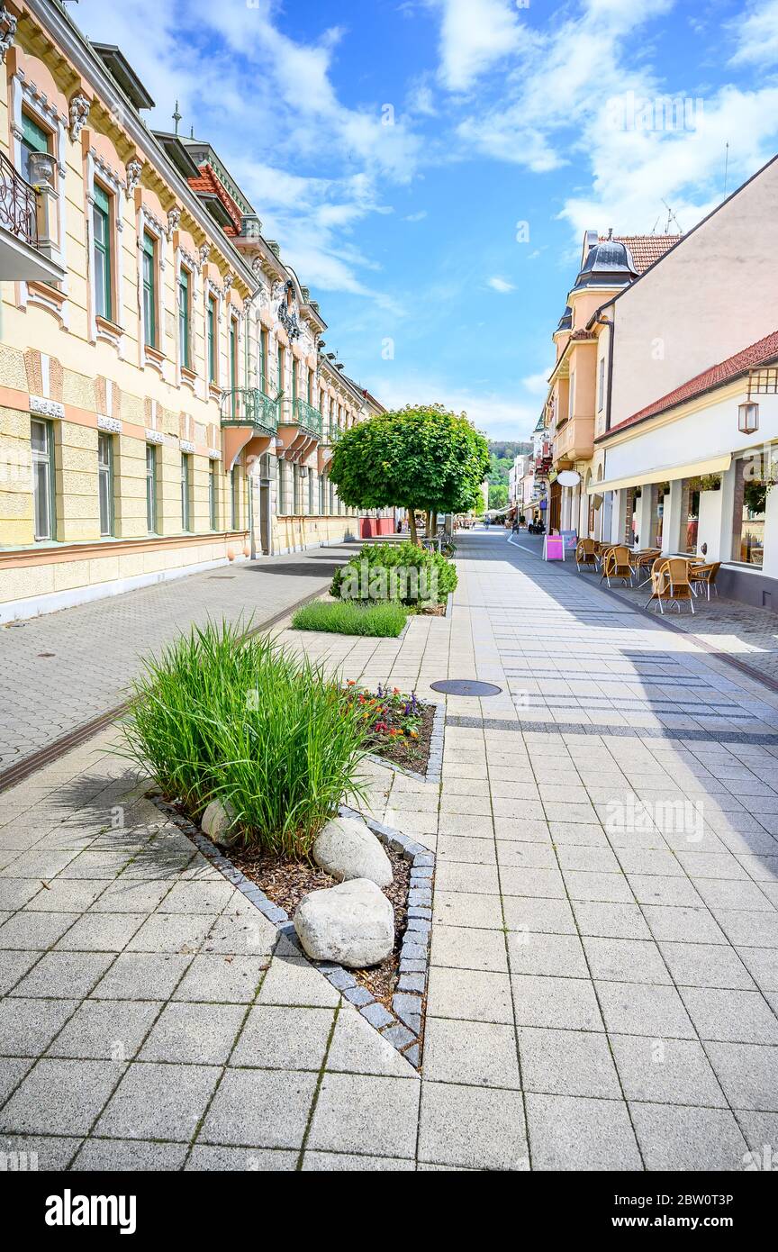 Pedestrian zone in centre of spa town Piestany (SLOVAKIA Stock Photo ...