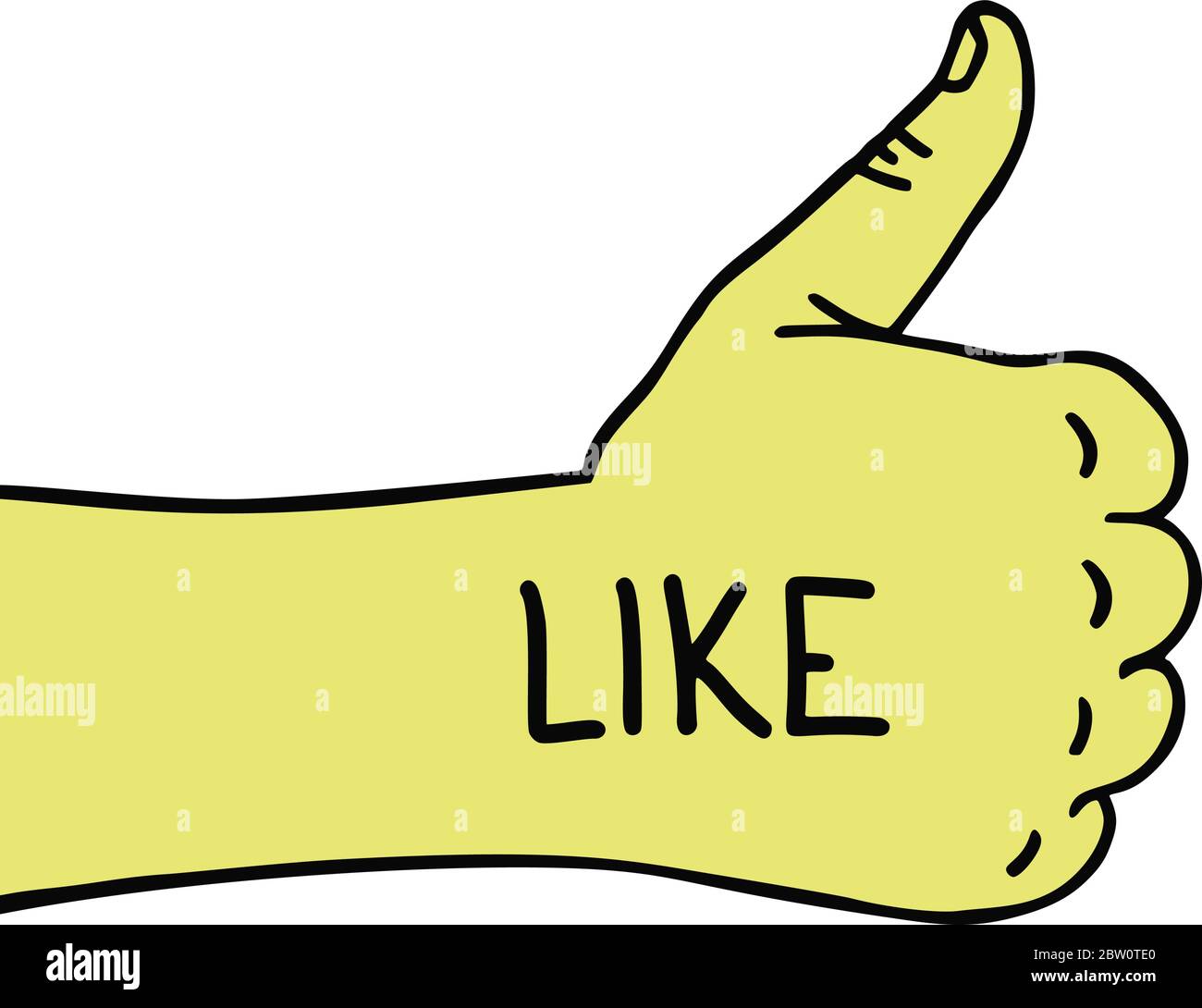 Hand like. Thumb up. Hand drawn like doodle icon. Hand drawn sketch ...