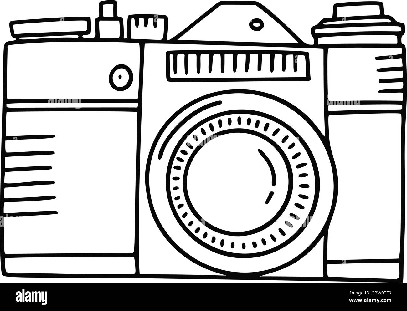 Photo camera doodle icon. Hand drawn vector icon photo concept on white ...