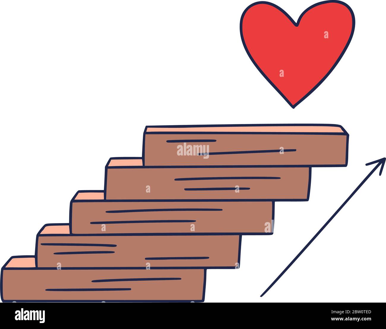 Happy heart stairs Cut Out Stock Images & Pictures - Alamy