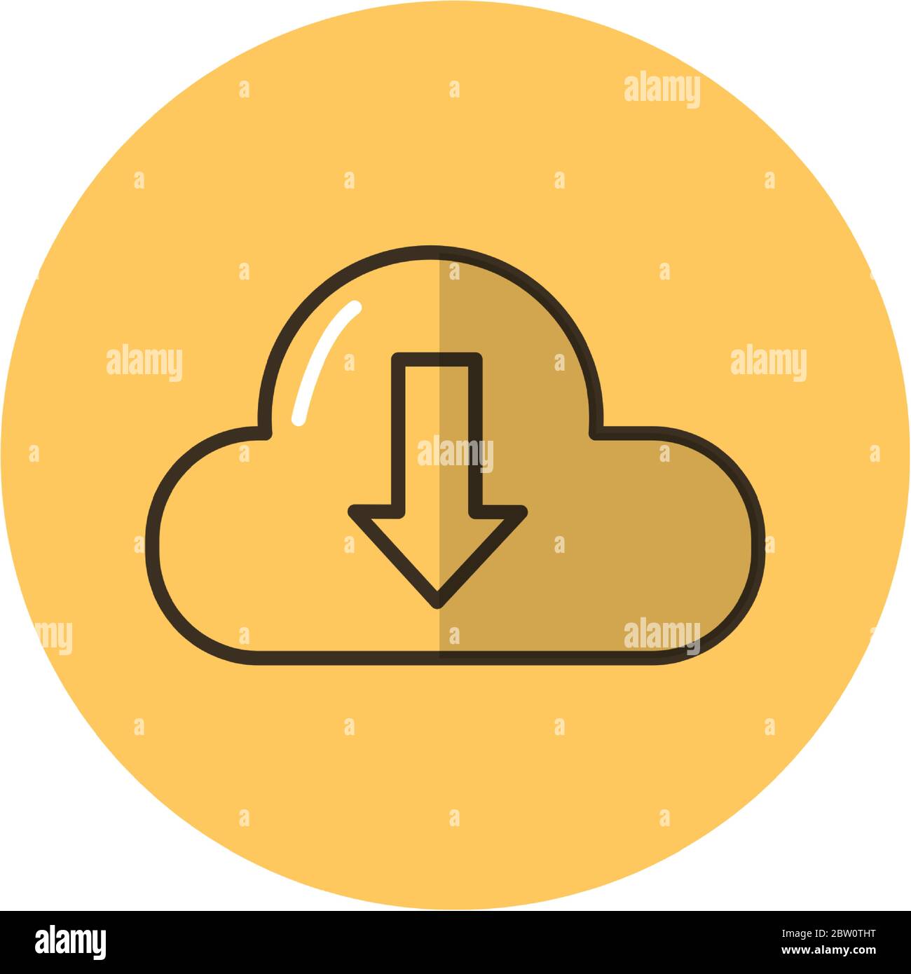 cloud computing and arrow download block style icon Stock Vector Image ...
