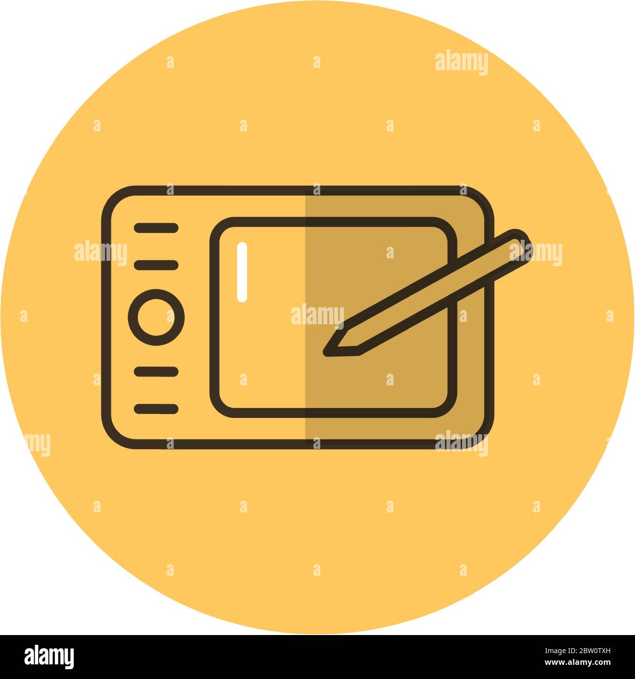 tablet with pencil block style icon Stock Vector Image & Art - Alamy