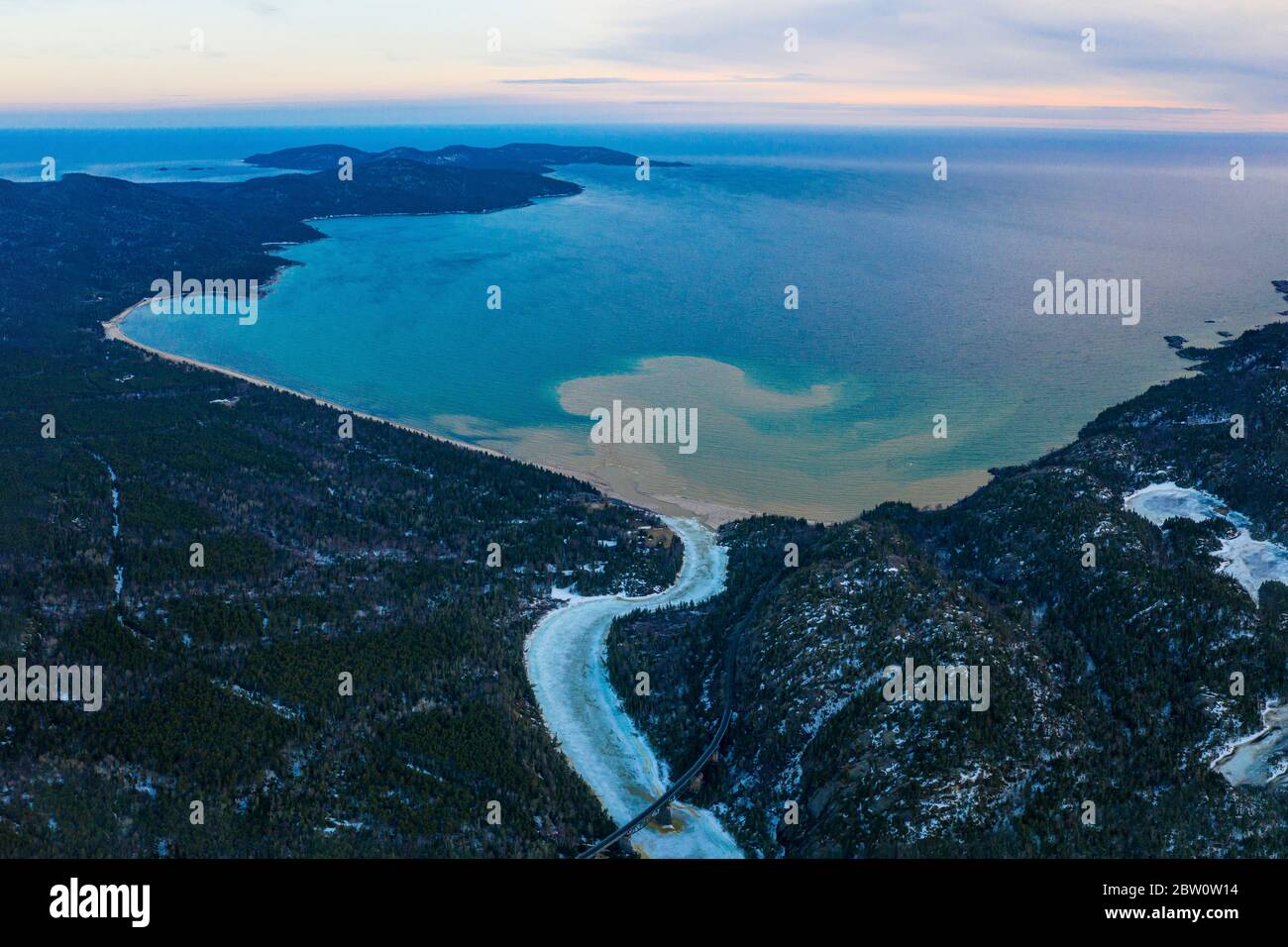 Little Pic River Emptying into Superior Lake During Spring Thaw Stock ...