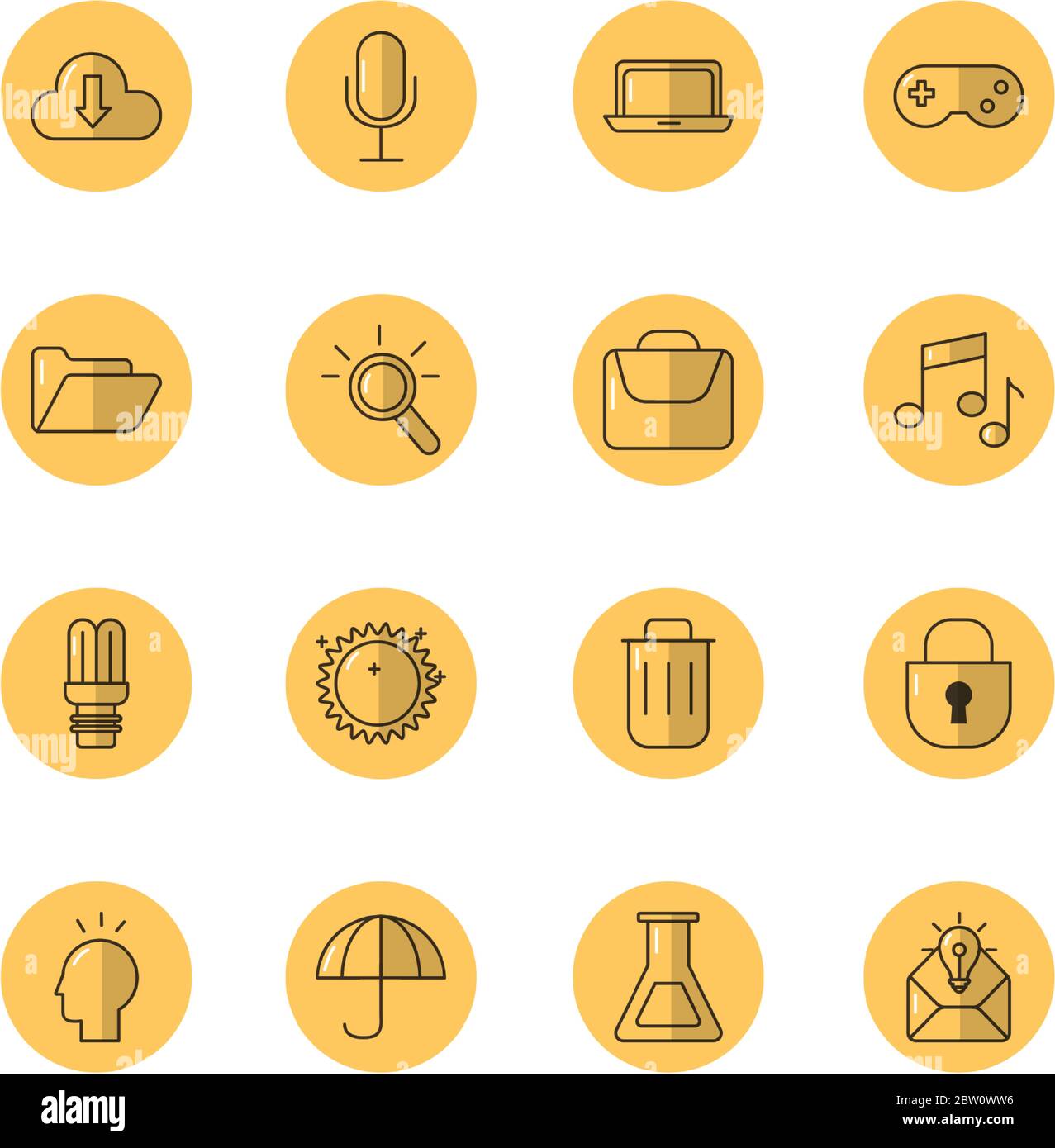 Workspace icons bundle hi-res stock photography and images - Alamy