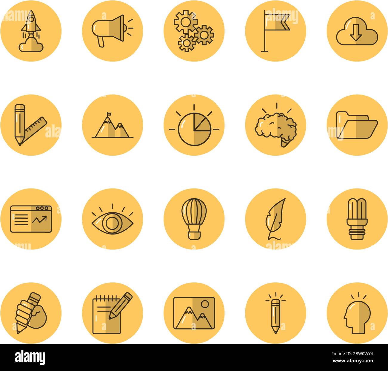 Workspace icons bundle hi-res stock photography and images - Alamy
