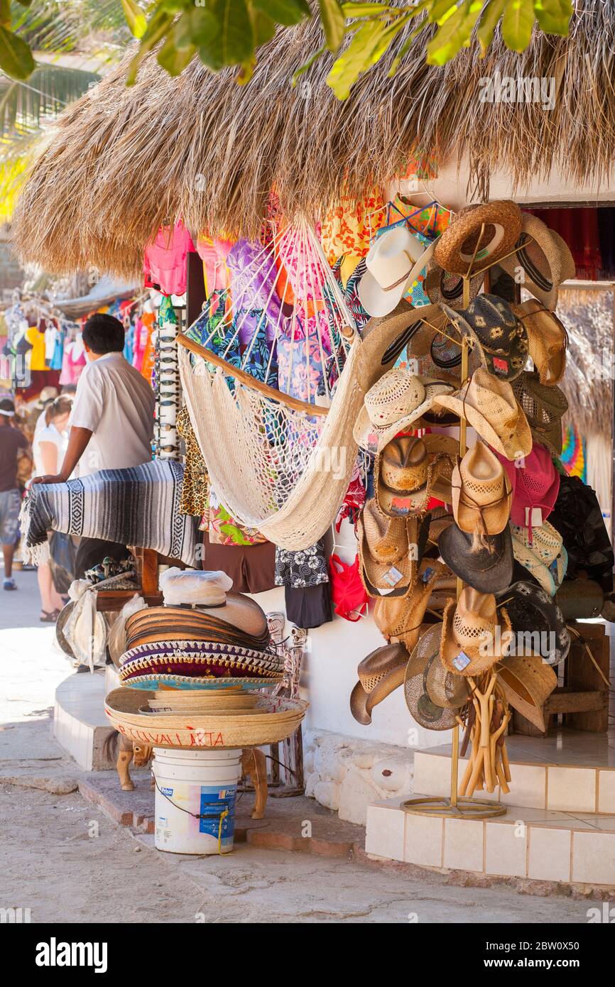 Store of a traditional market in Puerto Vallarta, Mexico Stock Photo ...