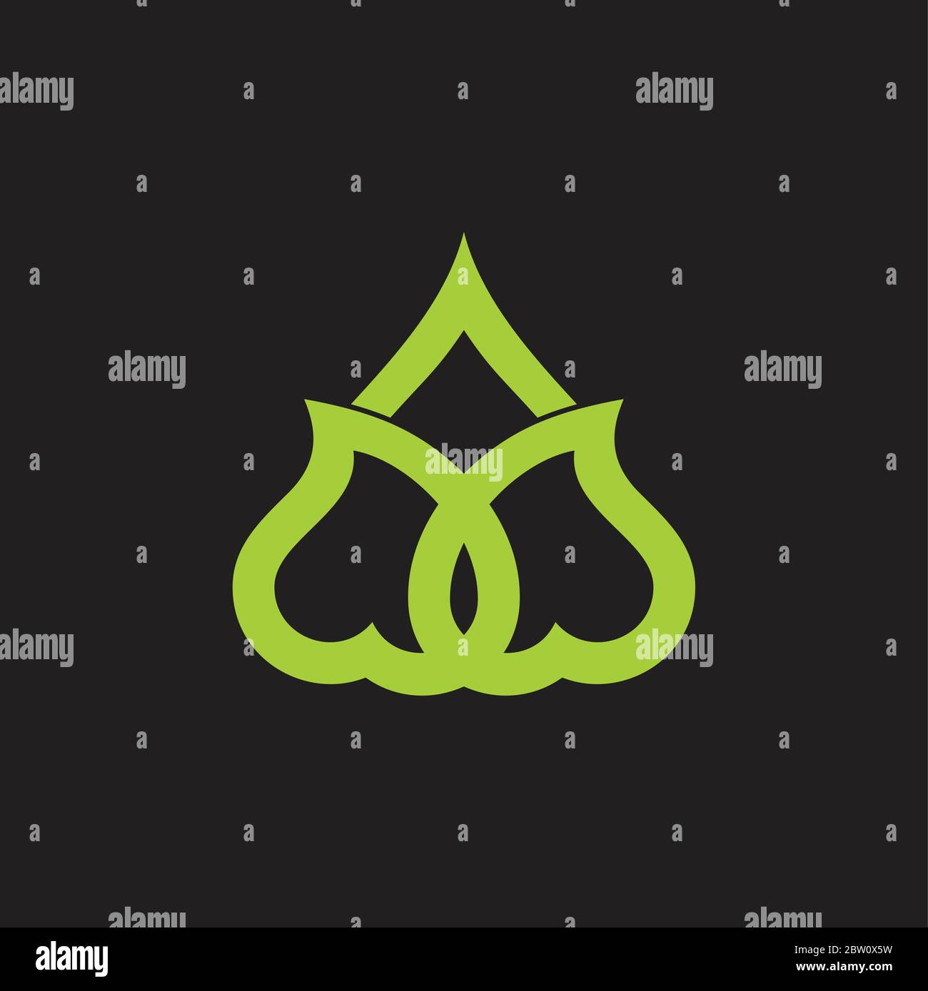 linked green leaf geometric line logo vector Stock Vector Image & Art ...