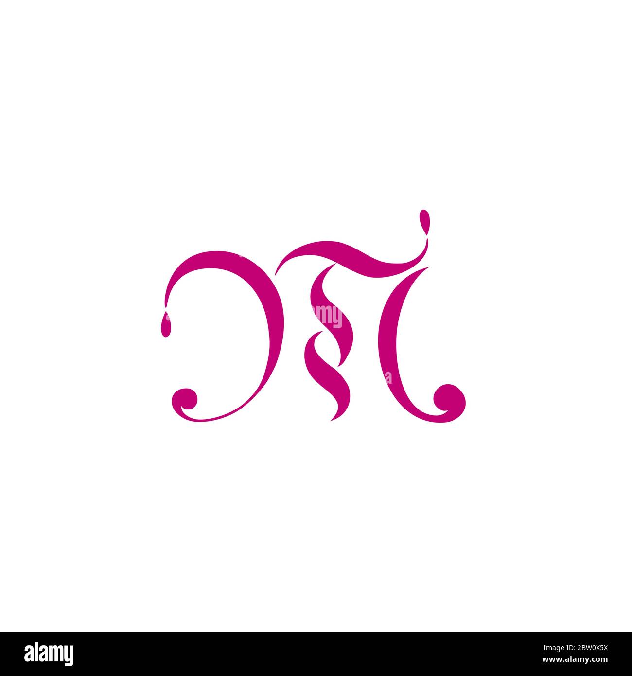 letter mi abstract geometric curves logo vector Stock Vector Image ...