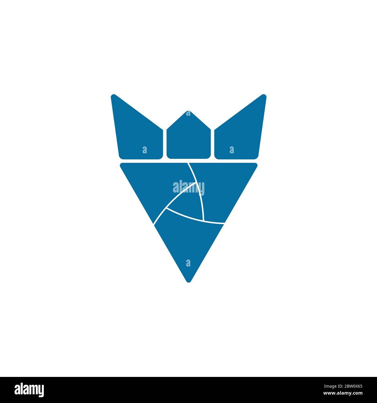 triangle paper fold king crown 3d logo vector Stock Vector Image & Art ...