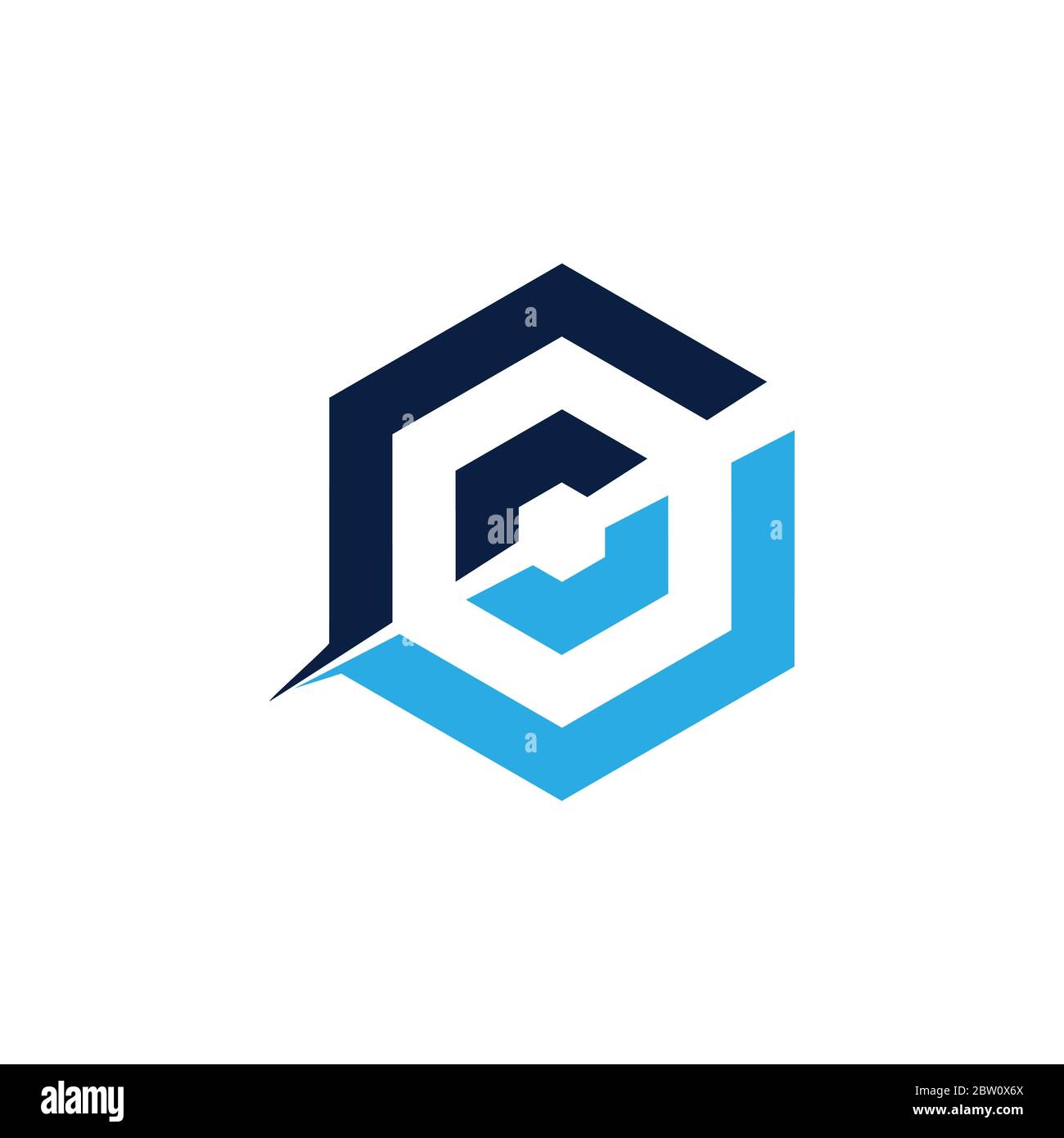 letter c simple geometric hexagonal logo vector Stock Vector Image ...