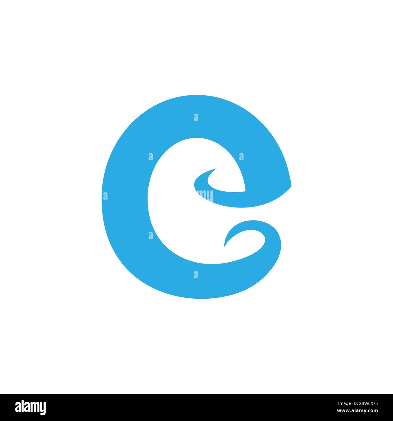 letter e simple geometric blue waves logo vector Stock Vector Image ...