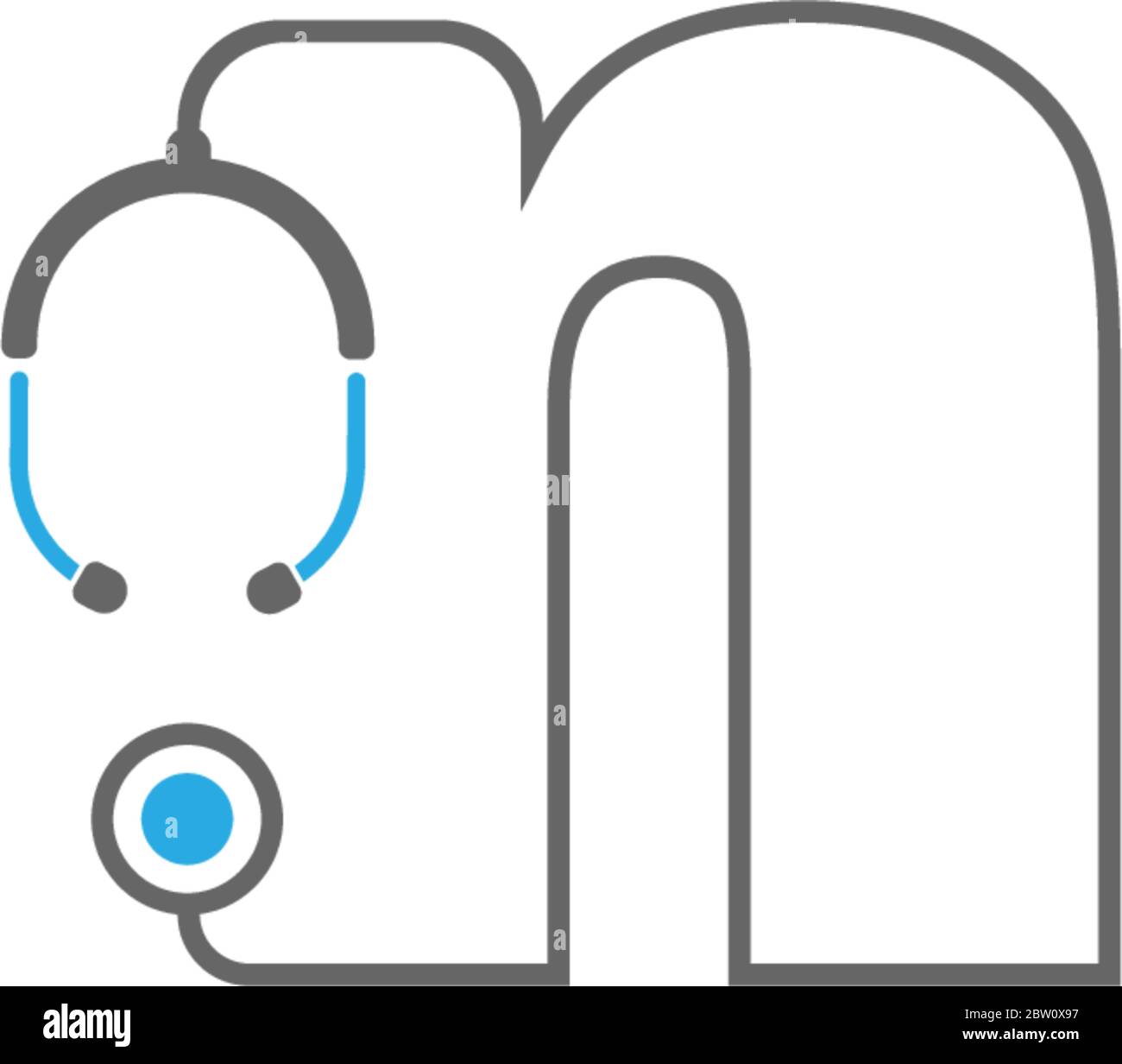 Letter N stethoscope medical logo icon Stock Vector Image & Art - Alamy