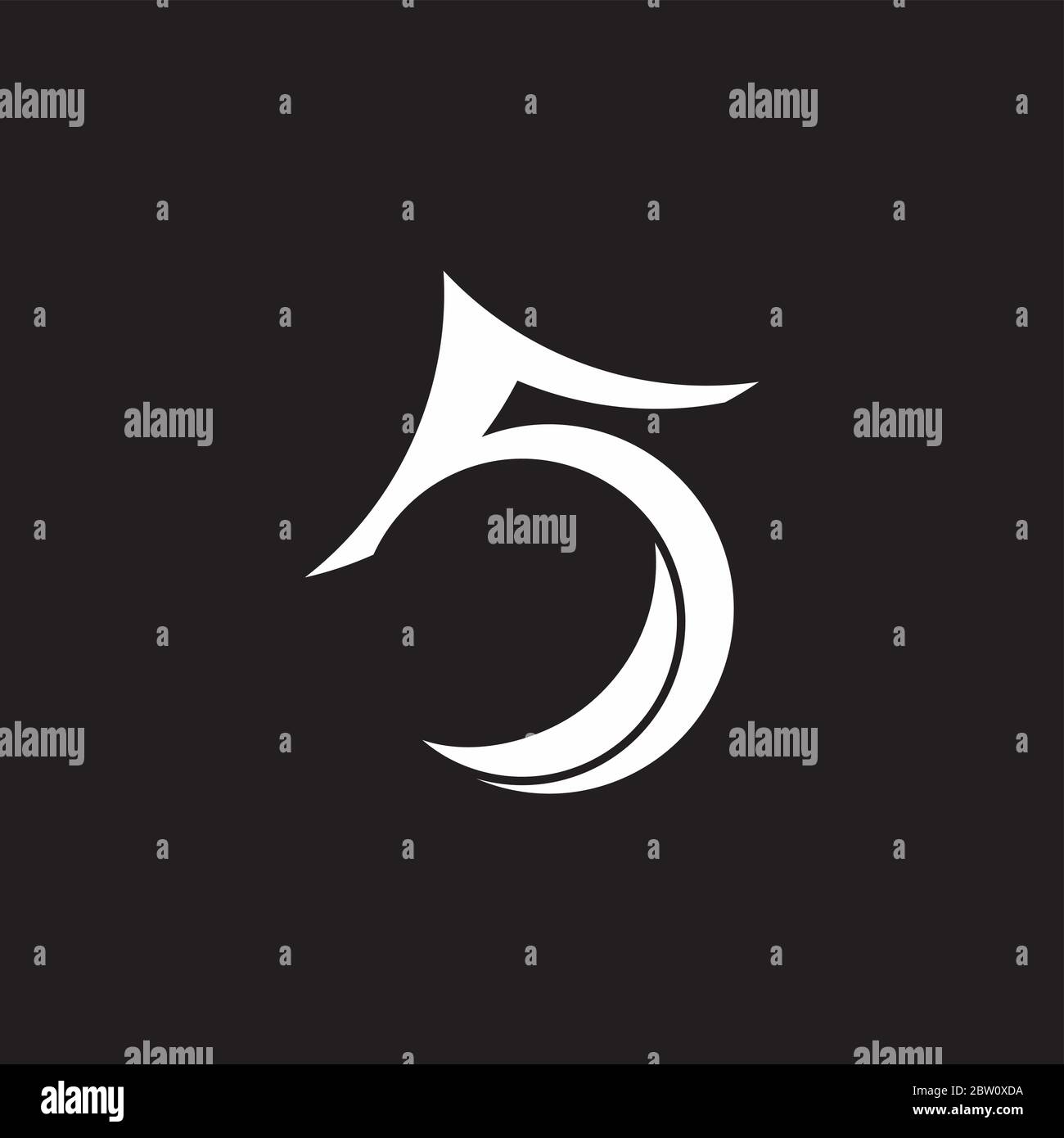 number 5 letter s simple geometric arrow 3d logo vector Stock Vector ...