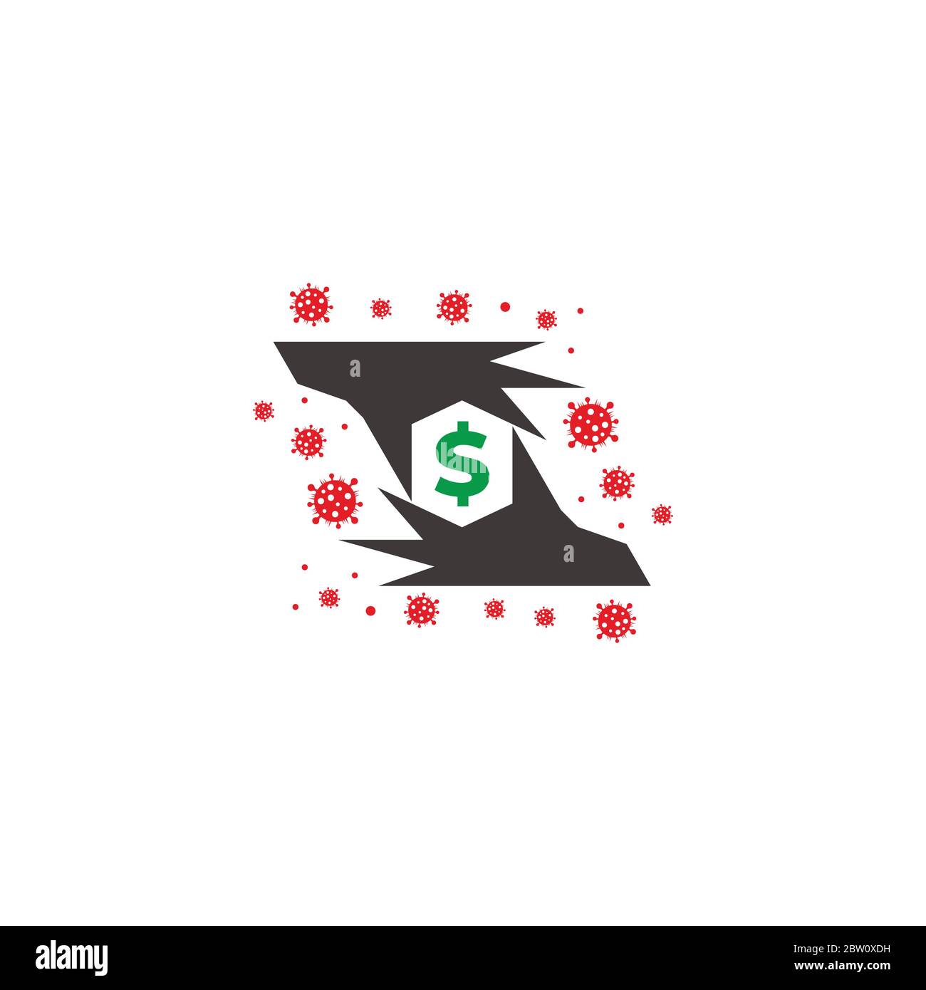 hand care money economic virus pandemic impact symbol vector Stock ...