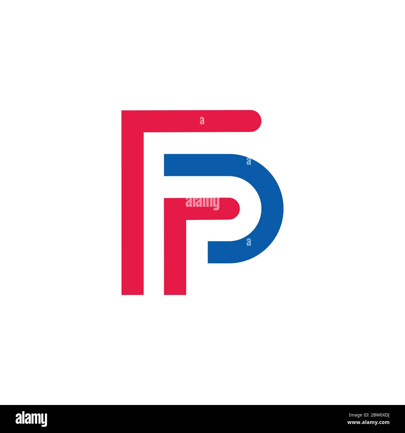 abstract letter fp simple linked geometric line symbol logo vector ...