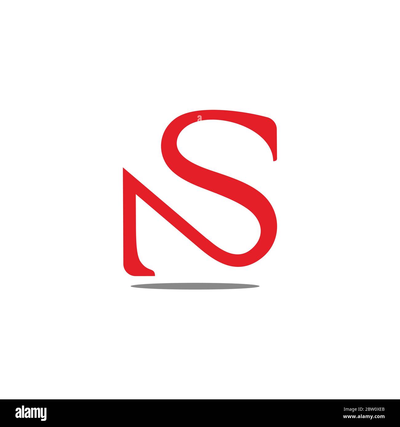 letter ns simple curves design symbol logo vector Stock Vector Image ...