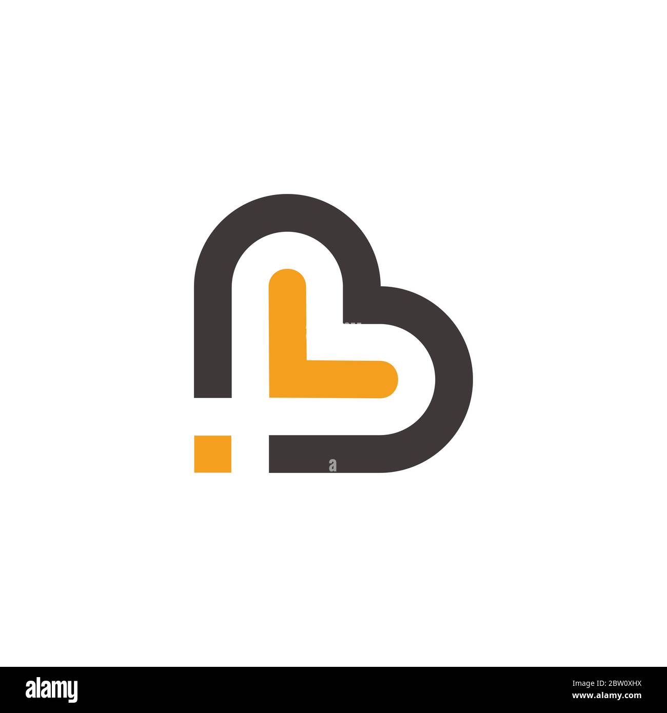 letter lb simple geometric linear design logo vector Stock Vector Image ...