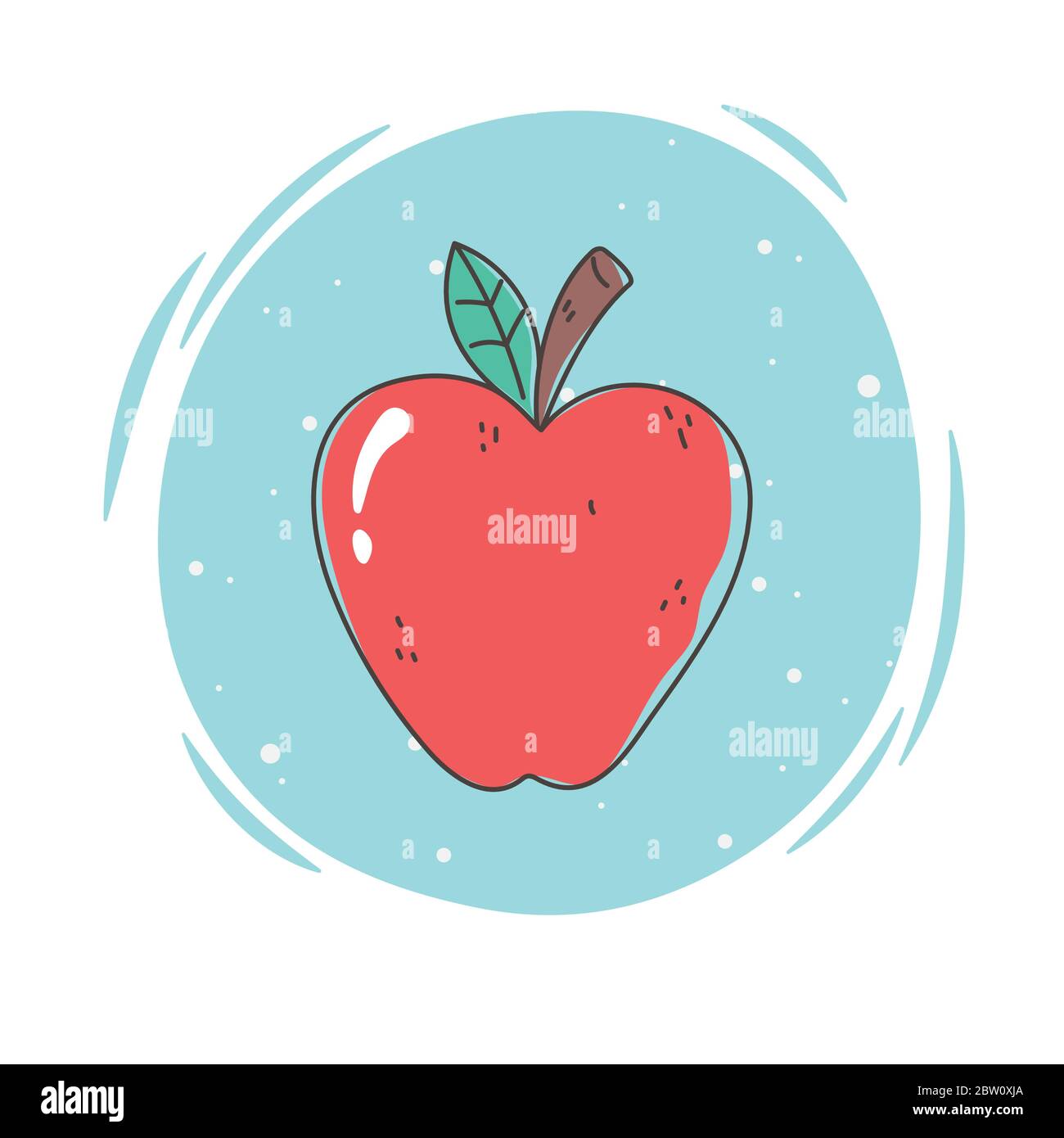 healthy food nutrition diet organic fresh apple fruit icon vector ...