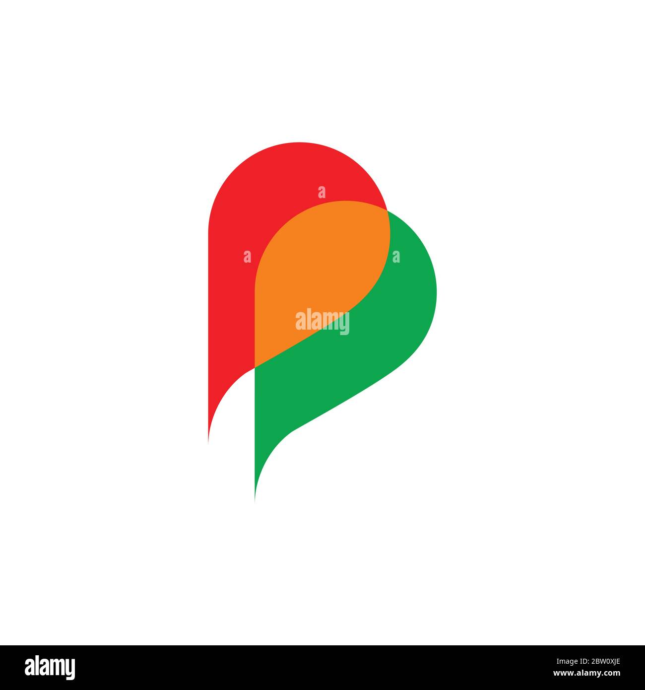 letter pp simple linked geometric colorful logo vector Stock Vector ...
