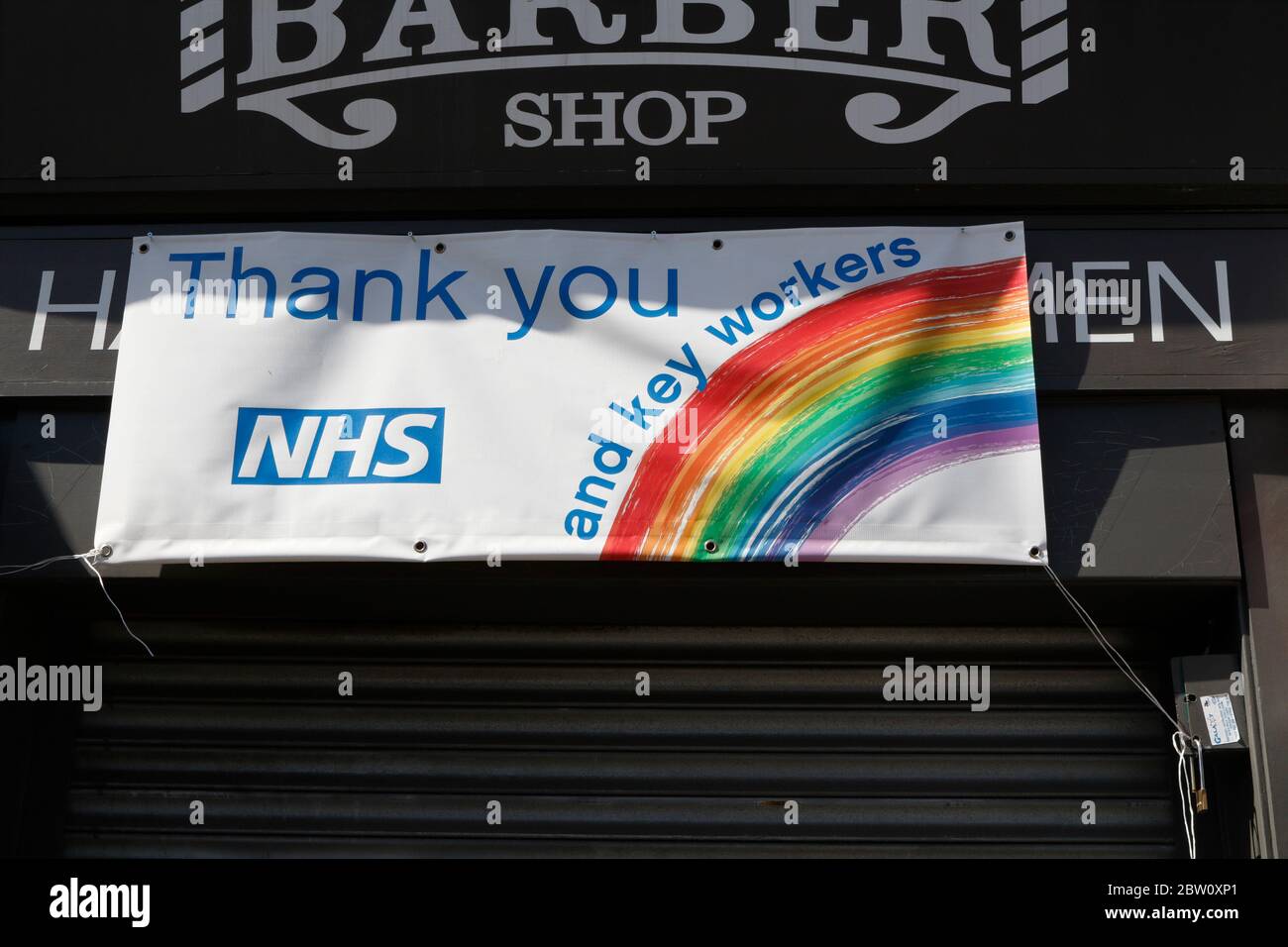 Thank you NHS staff, on shop window, Woodseats Sheffield England UK ...