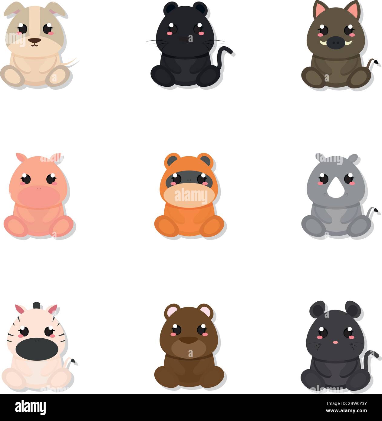 Set of cute animals Stock Vector Image & Art - Alamy