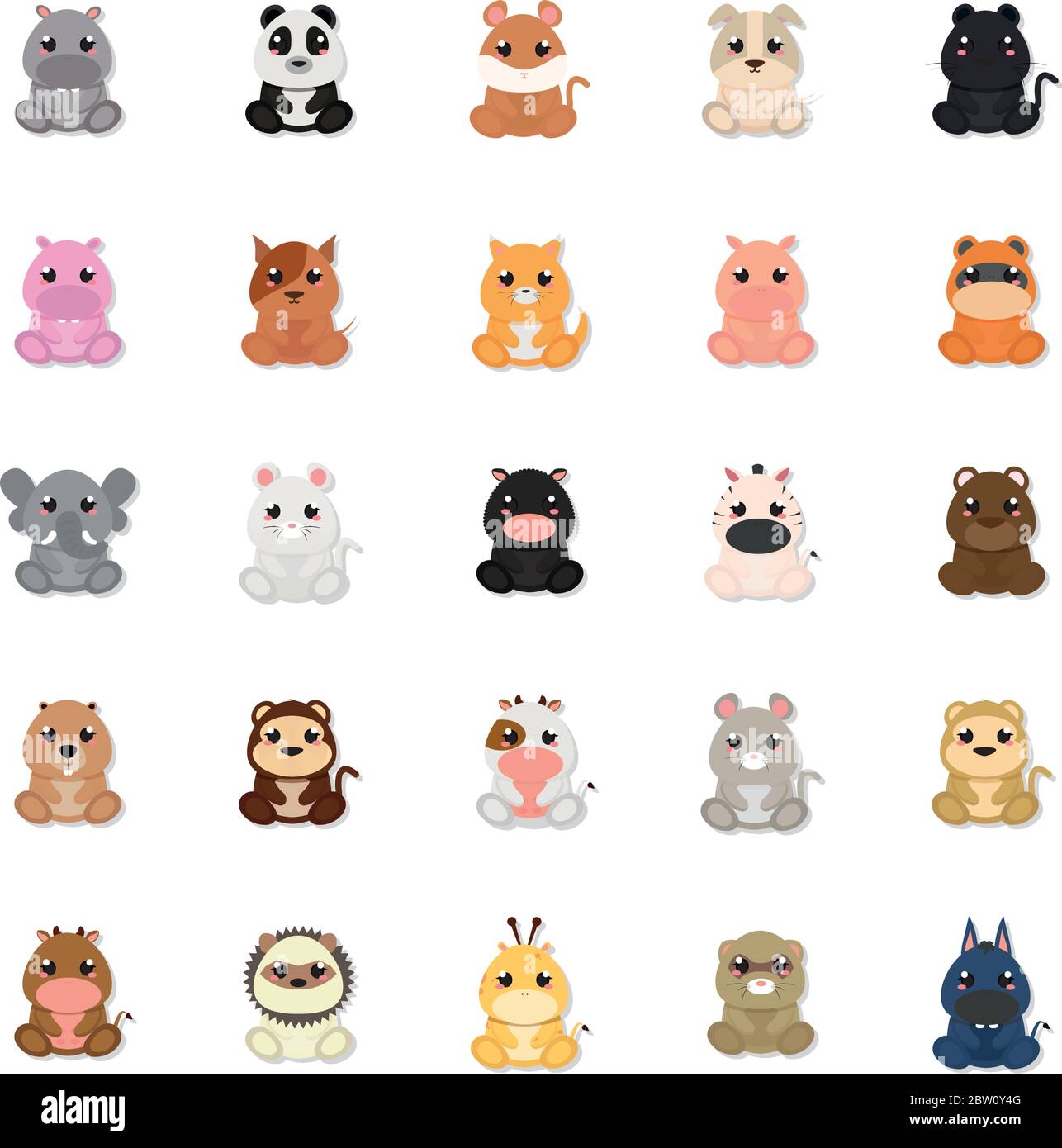 Set of cute animals Stock Vector Image & Art - Alamy