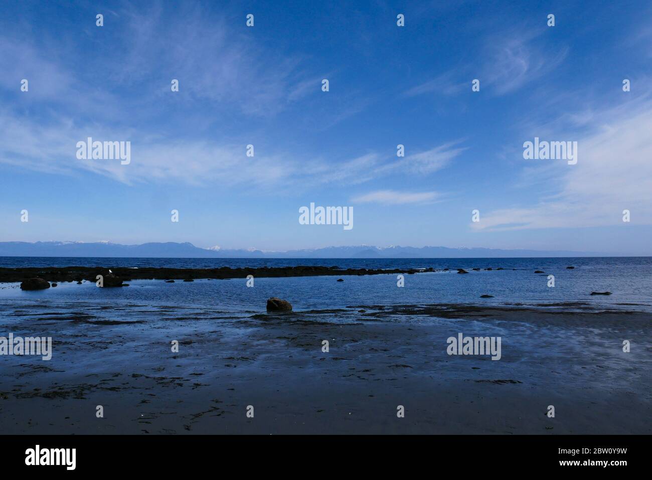 Empty Whalebone beach on Gabriola Island, British Columbia, Canada ...