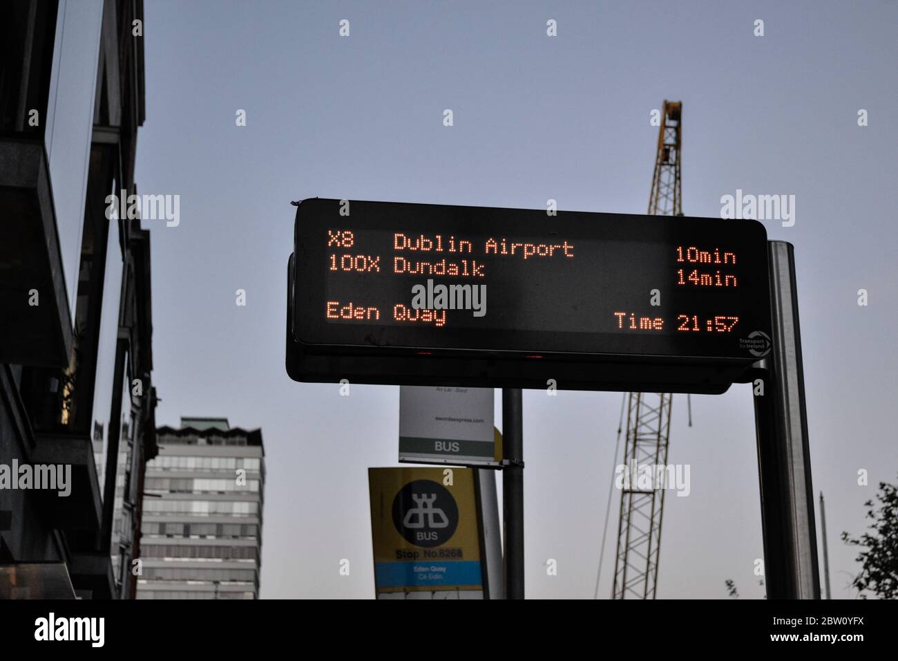 DUBLIN, IRELAND, JUN 2016: Bus stop information in Dublin Ireland Stock ...