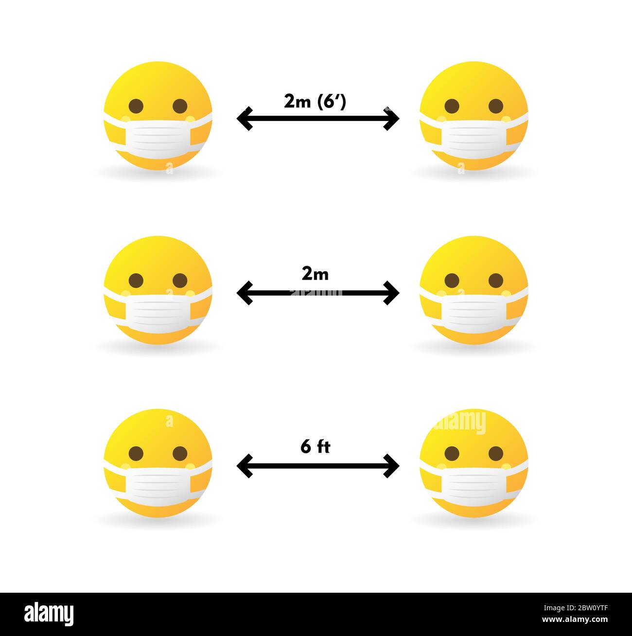 Keep safe distance signs set. Preventive measures, keep 1 meter or 2 ...