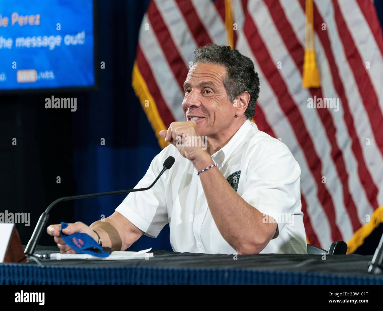 New York, NY - May 28, 2020: Governor Cuomo makes an announcement and ...