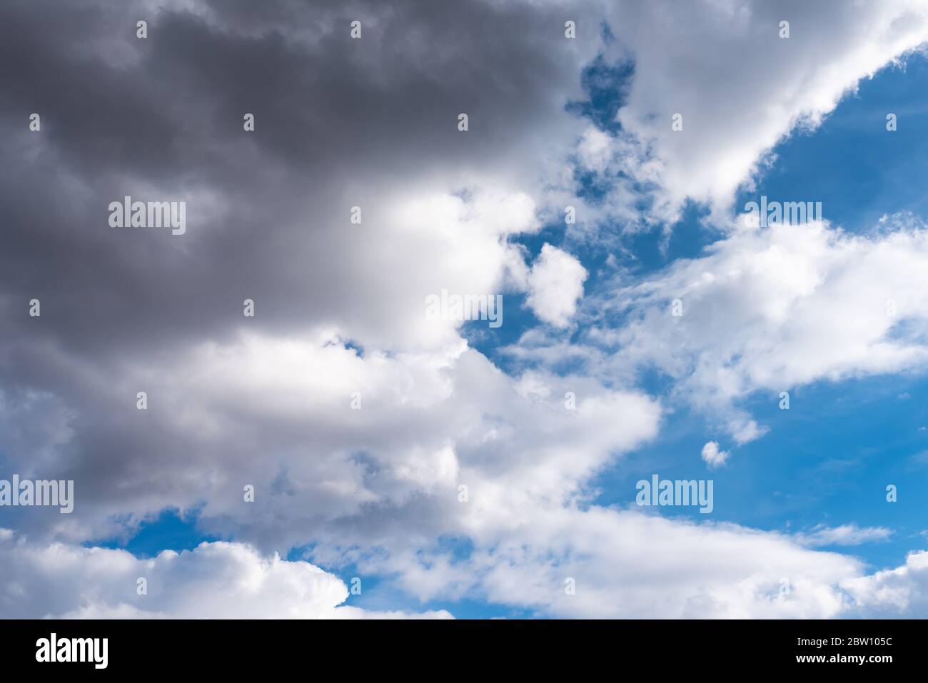 Beautiful sky with volumetric clouds, and the rays of the sun Stock ...