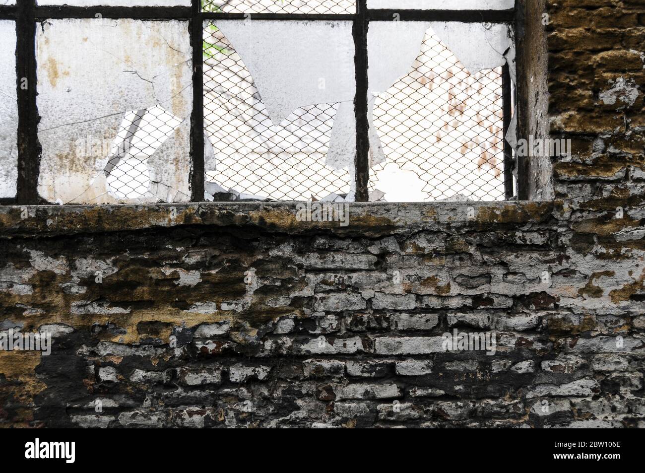 Looking through a broken window Stock Photo - Alamy