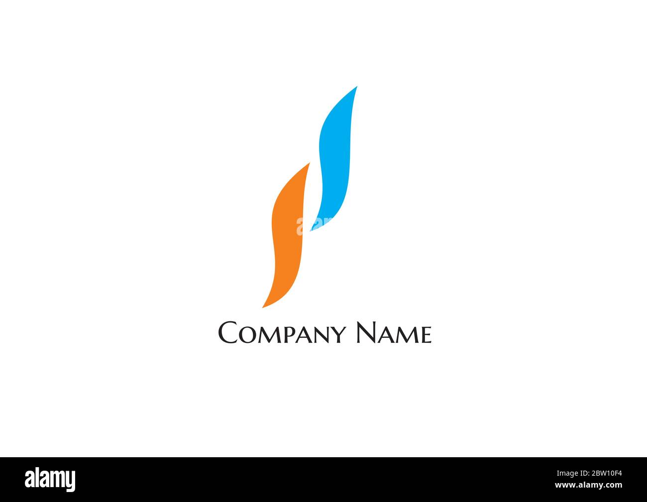 logo orange and blue colors curve elegant minimalist Stock Vector Image ...