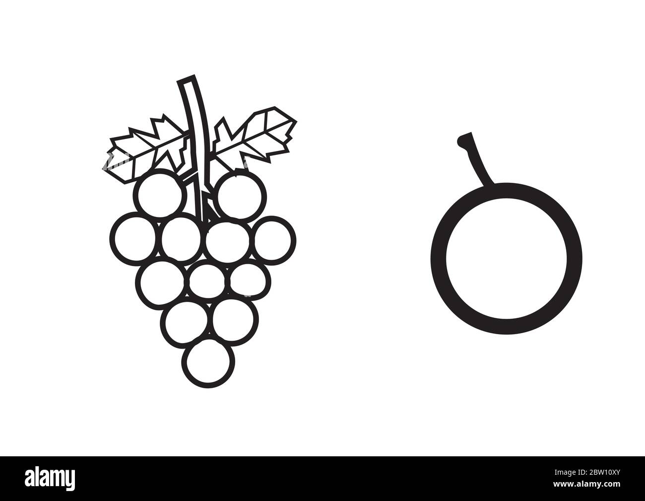 icon vector line art two grapes Stock Vector Image & Art - Alamy