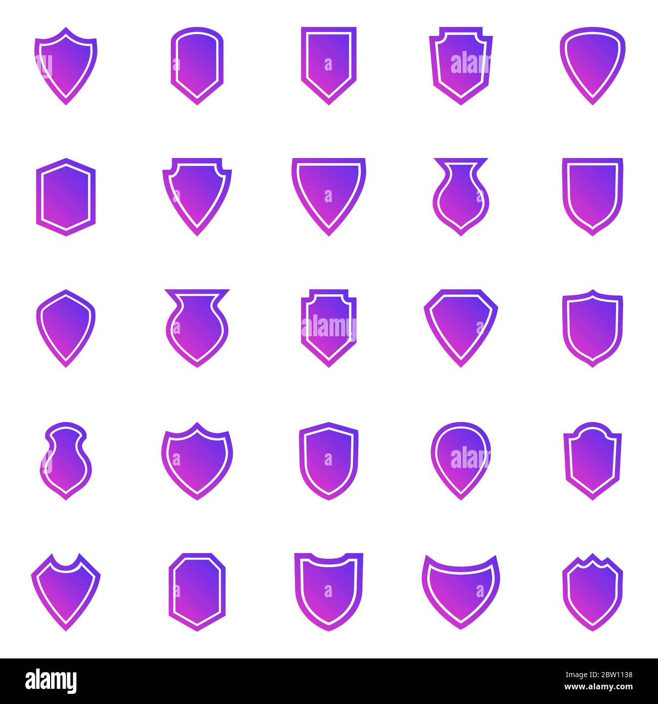 Shield gradient icons on white background, stock vector Stock Vector ...