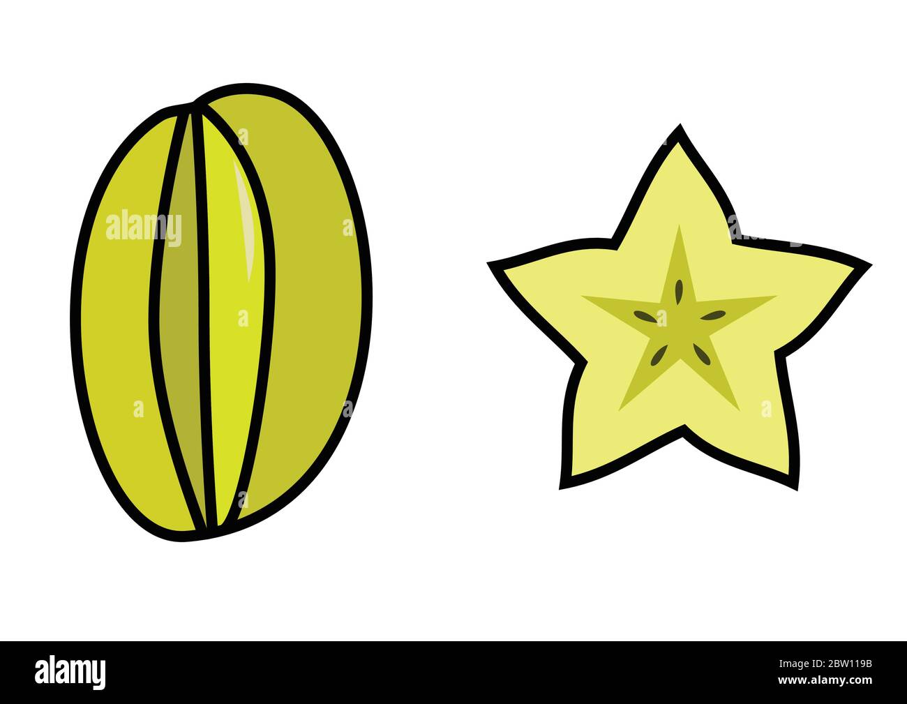icon vector colorful two starfruit with slice Stock Vector Image & Art ...