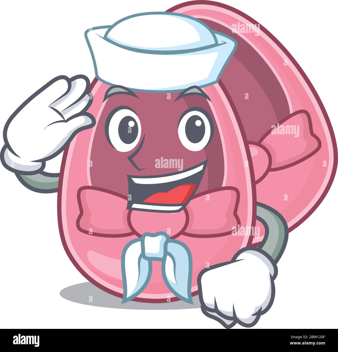 Smiley sailor cartoon character of baby girl shoes wearing white hat ...