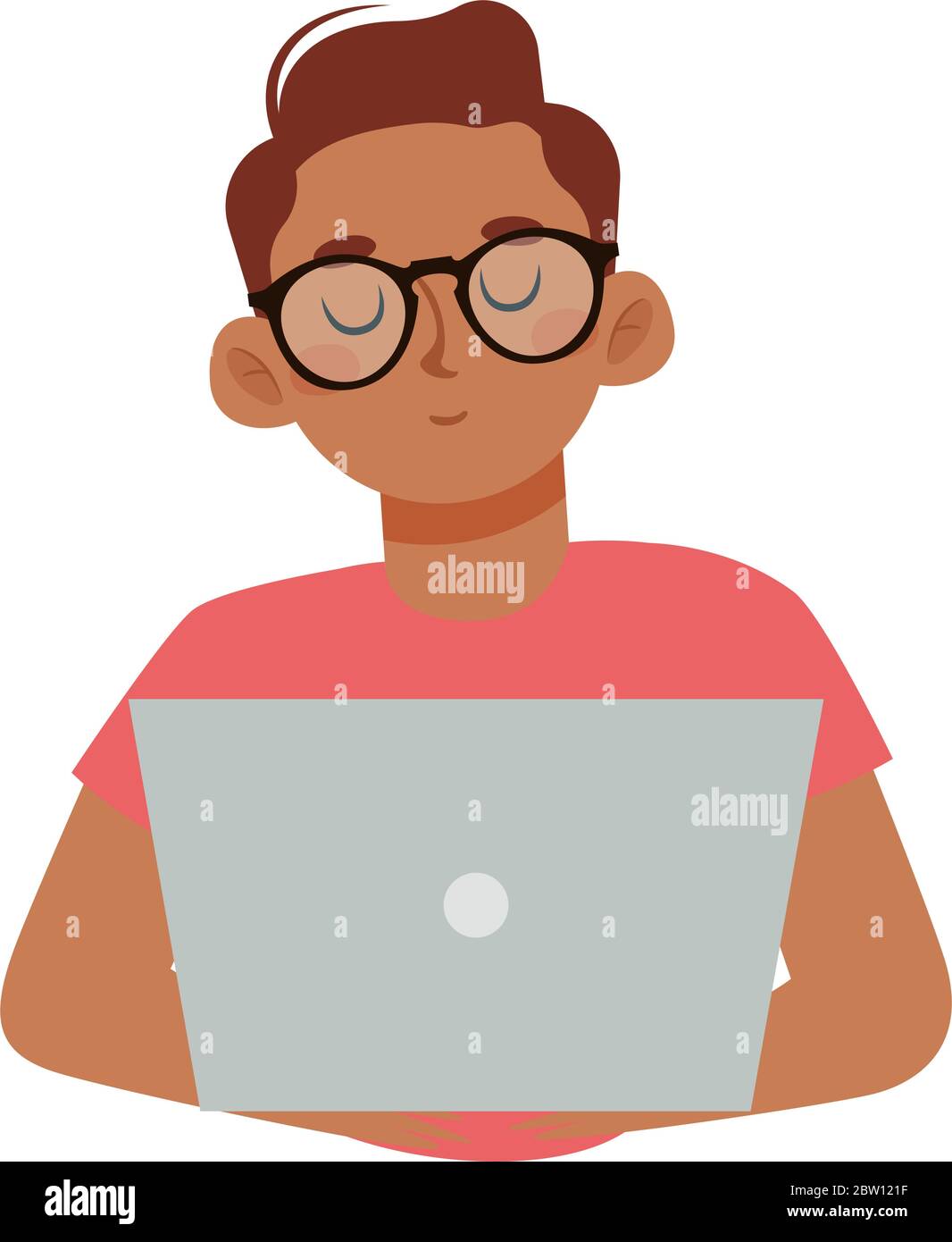 Businessman office laptop Stock Vector Images - Alamy