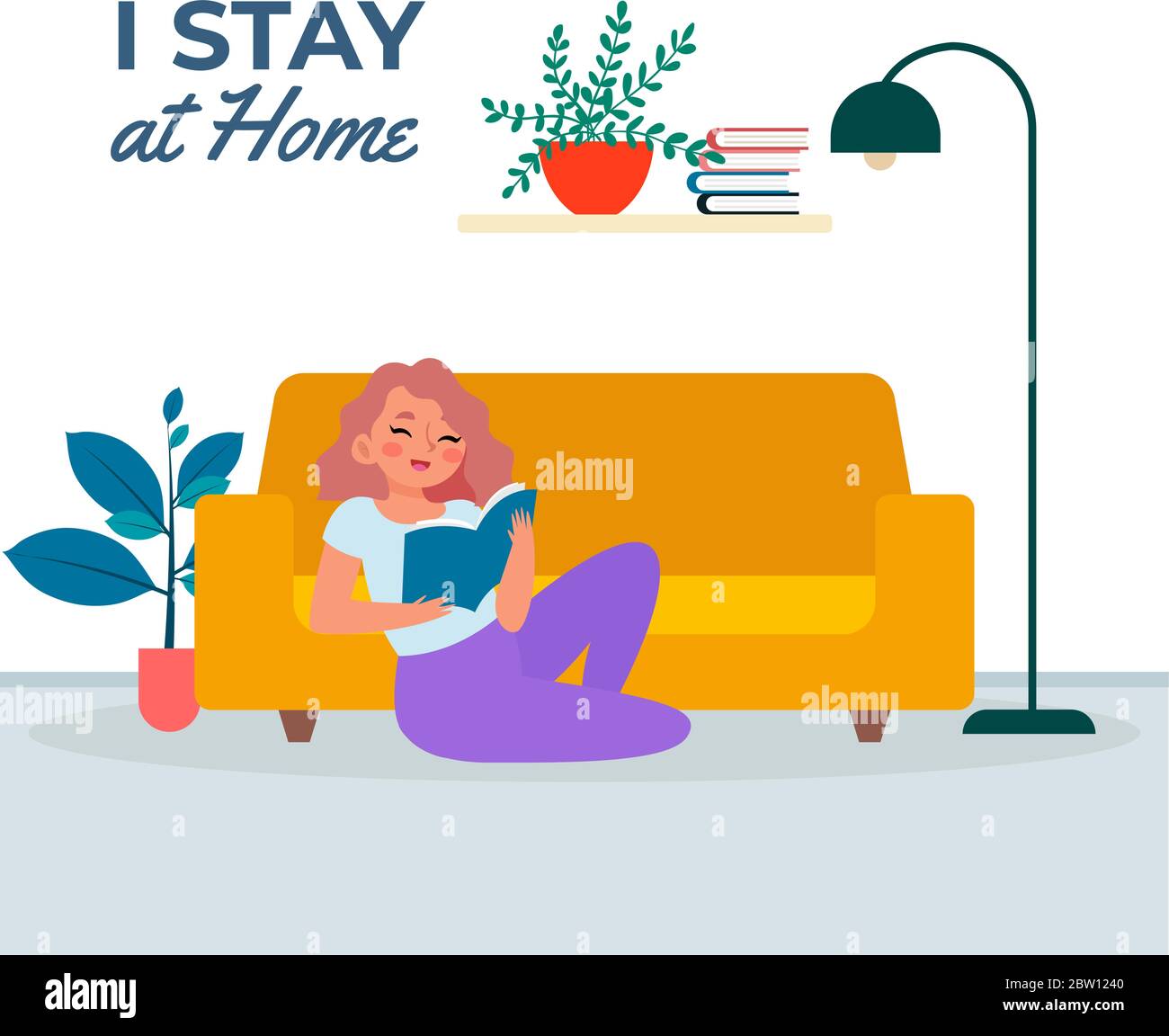 Stay at home poster Stock Vector Image & Art - Alamy