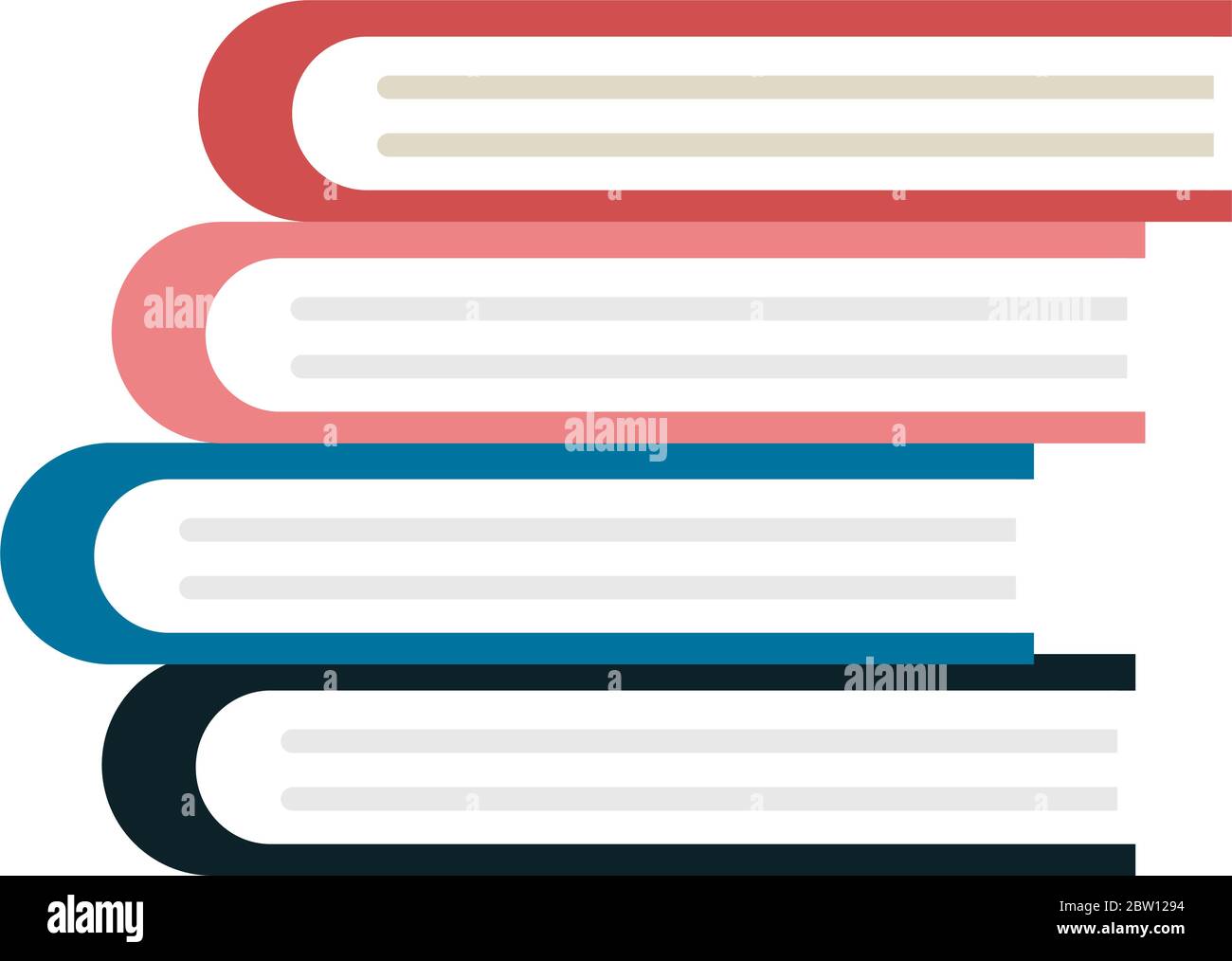 Stacked books vector hi-res stock photography and images - Alamy