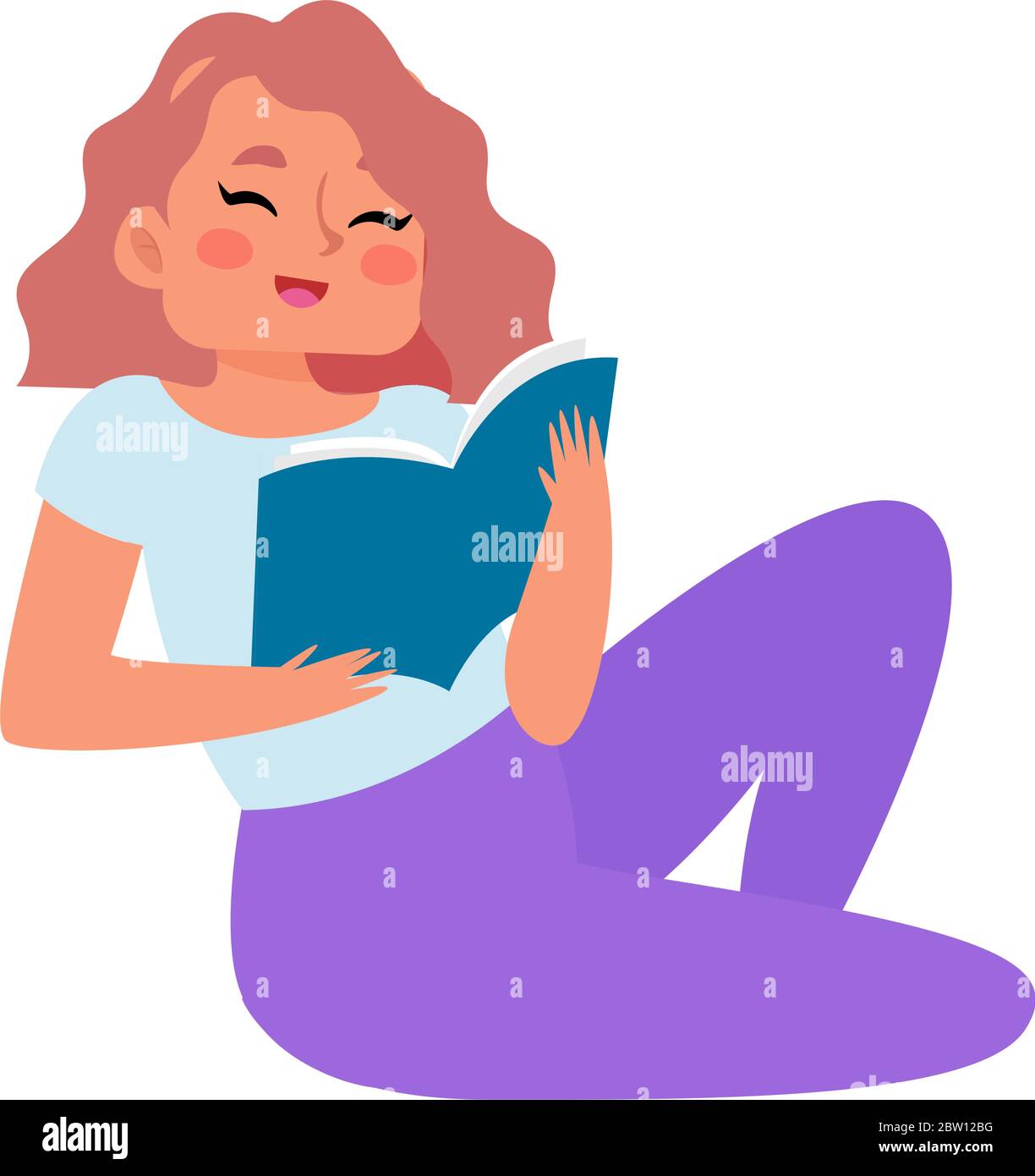 Reading A Book With Coffee Stock Vector Images Alamy