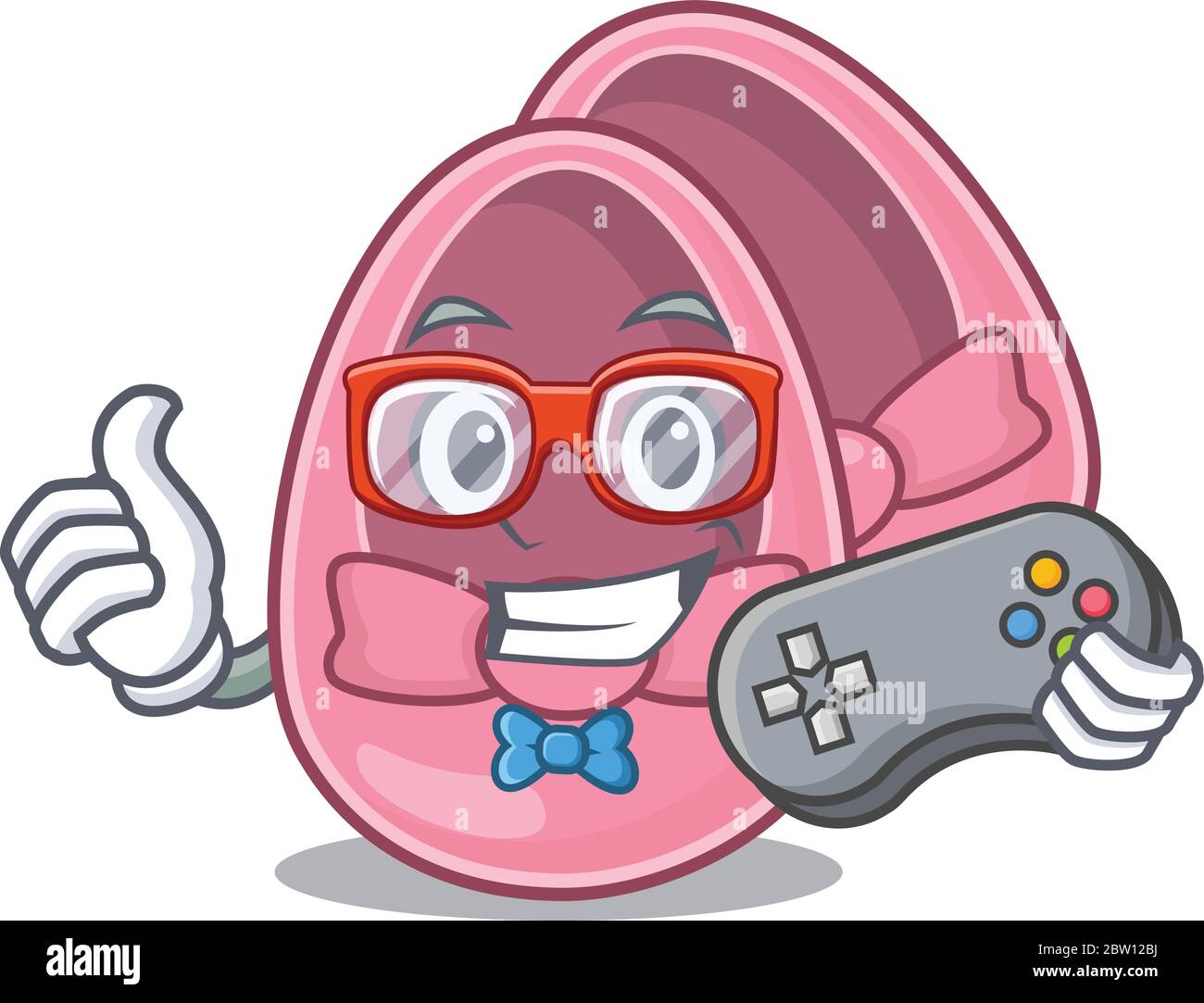 Mascot design style of baby girl shoes gamer playing with controller ...