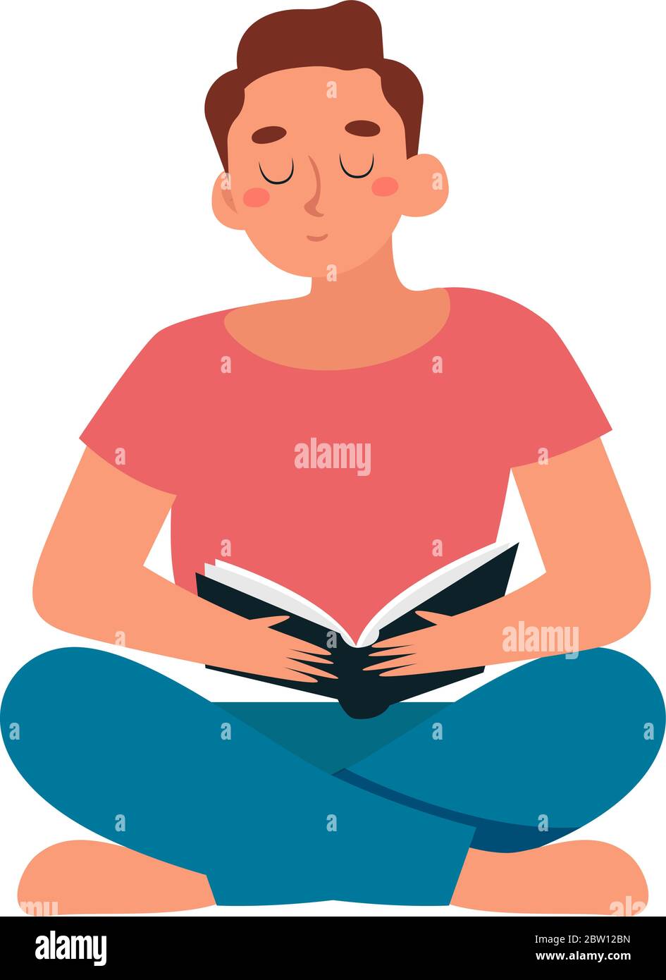 Happy casual man reading Stock Vector Images - Alamy